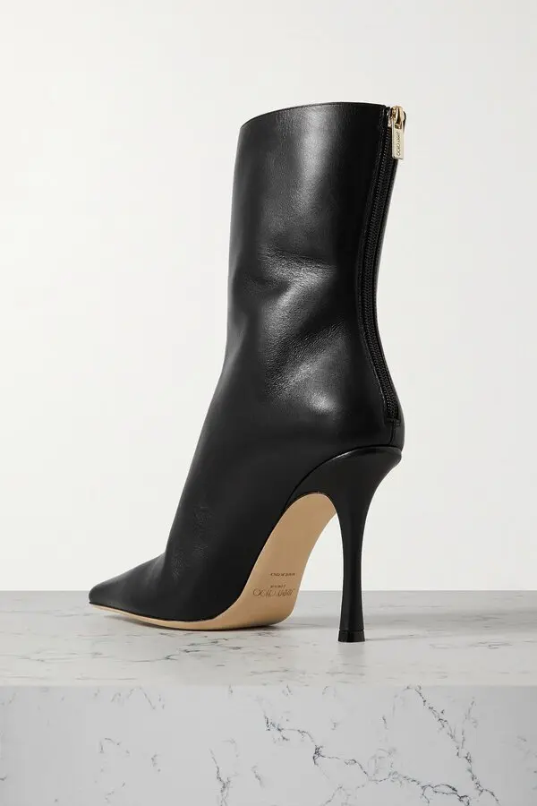 JIMMY CHOO Agathe 100 Leather Ankle Boots