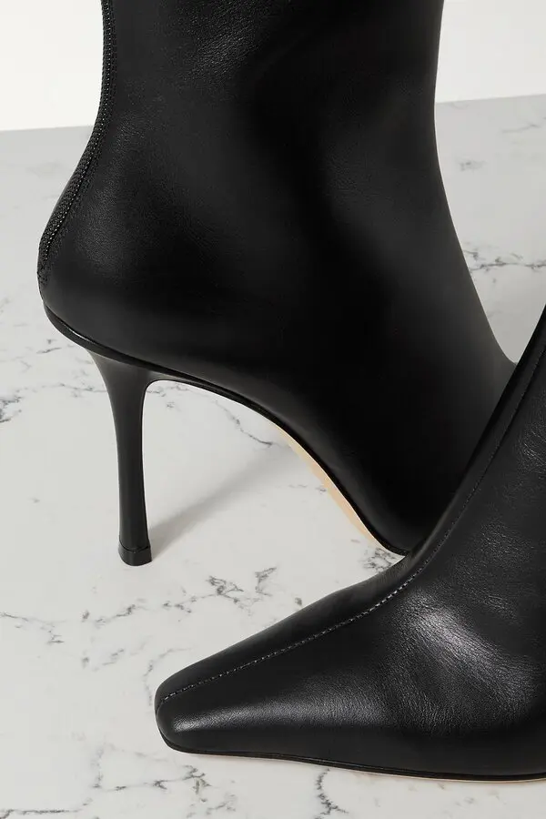 JIMMY CHOO Agathe 100 Leather Ankle Boots