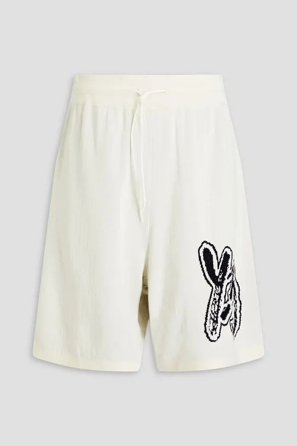 Y3 Intarsia-knit Drawstring Shorts - Off-white