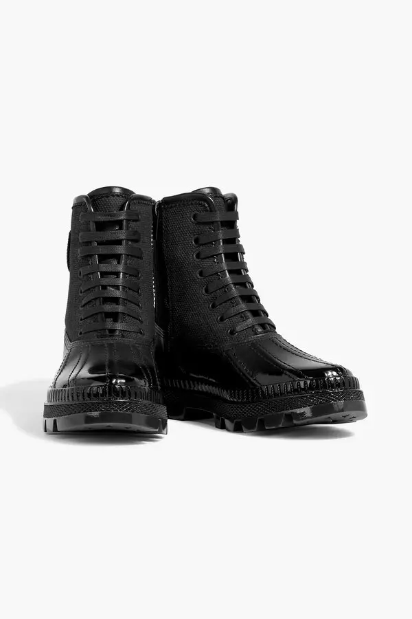 JIMMY CHOO Oskar Leather And Canvas Ankle Boots