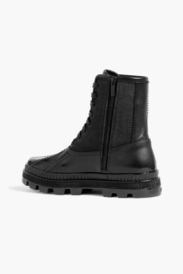 JIMMY CHOO Oskar Leather And Canvas Ankle Boots