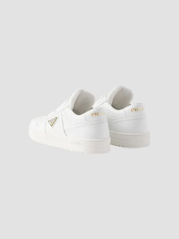 Prada S Downtown Leather Sneakers - White
