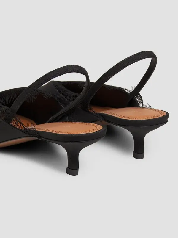 NEOUS Irena 40mm Crepe De Chine Slingbacks
