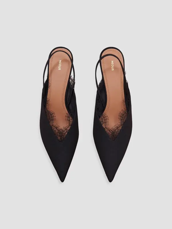 NEOUS Irena 40mm Crepe De Chine Slingbacks