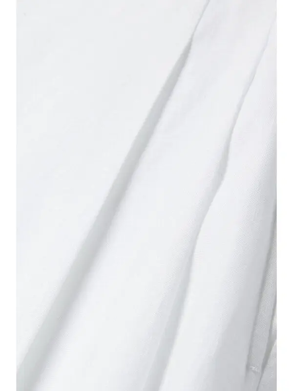Another Tomorrow Net Sustain Pleated Wide-leg Pants - White
