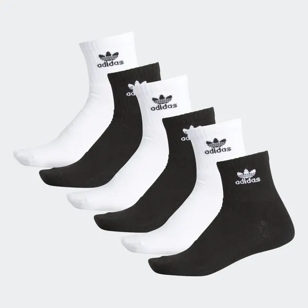 Adidas Trefoil Quarter Socks 3 Pairs - Black