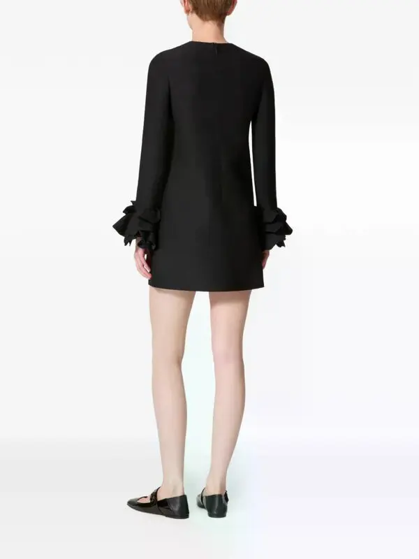 Valentino Garavani Crepe Couture Embroidered Mini Dress - Black