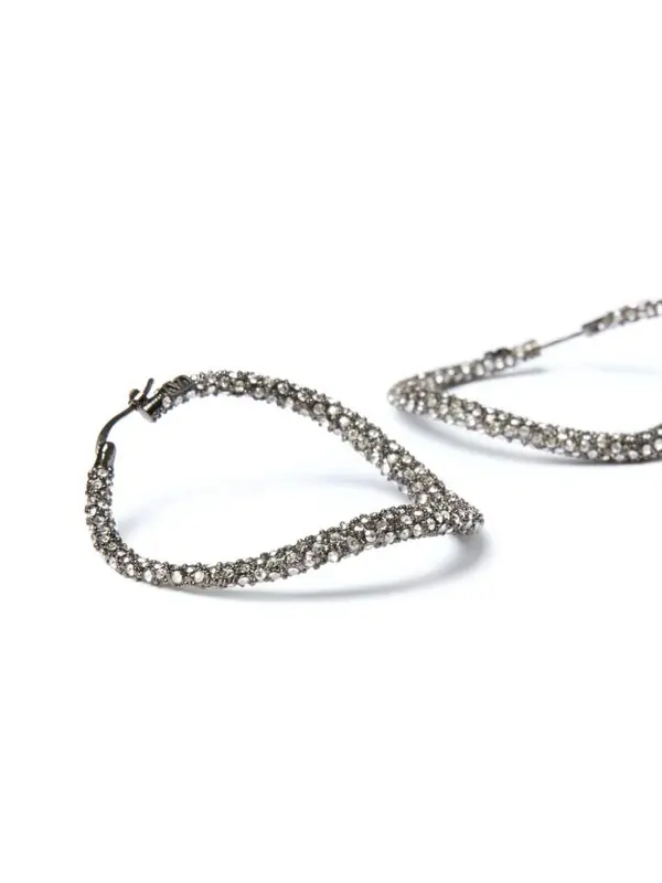 Valentino Garavani Shadowshine Crystal Hoop Earrings - Silver