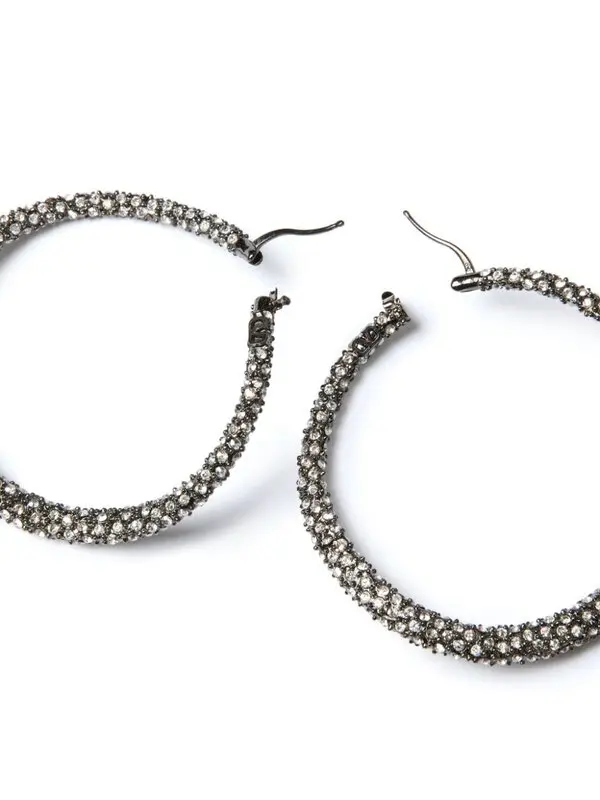 Valentino Garavani Shadowshine Crystal Hoop Earrings - Silver
