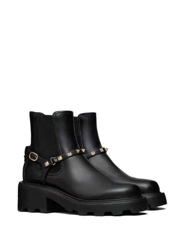 Valentino Garavani 55mm Rockstud Beatle Boots - Black