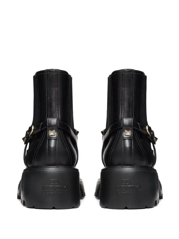 Valentino Garavani 55mm Rockstud Beatle Boots - Black
