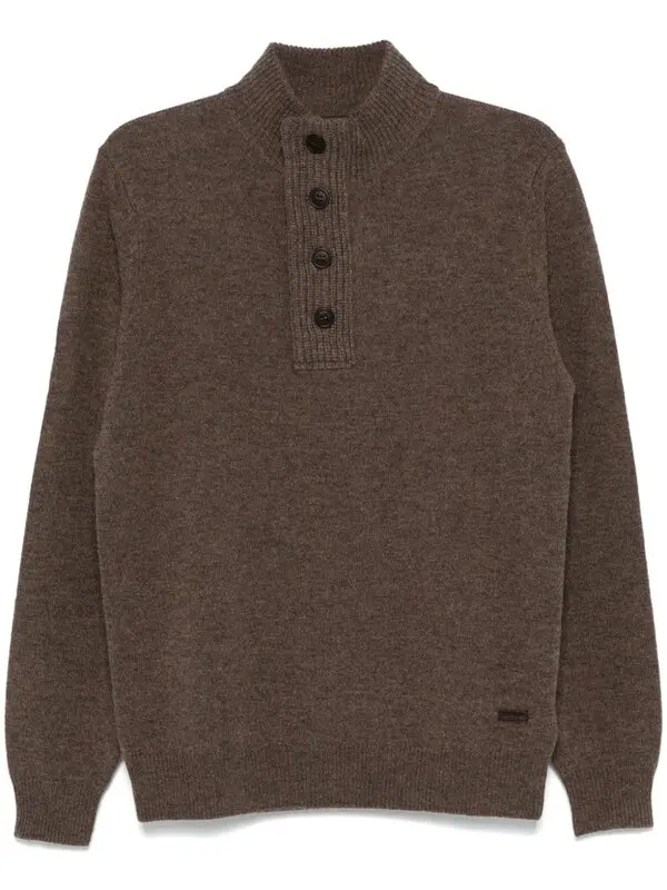 Barbour Logo-patch Wool Sweater - Brown