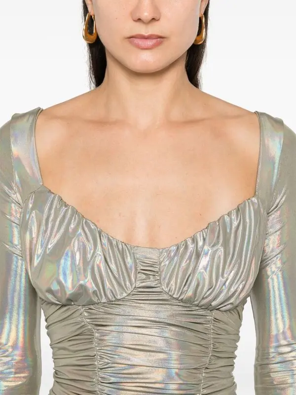 MITILIANE COUTURE Holographic-effect Maxi Dress