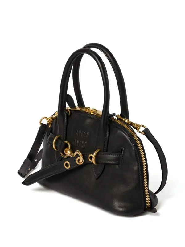 Miu Miu Aventure Leather Tote Bag - Black