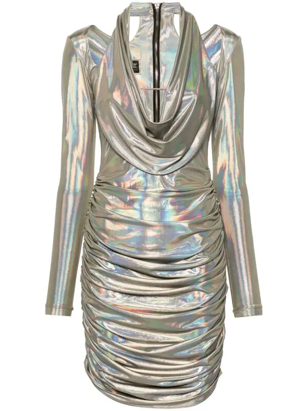MITILIANE COUTURE Holographic-effect Midi Dress