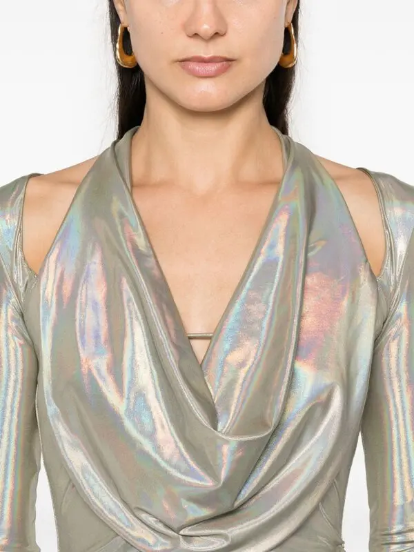 MITILIANE COUTURE Holographic-effect Midi Dress