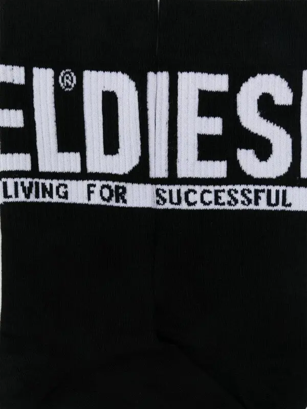 DIESEL® Ribbed Knit Socks Pack Of Three - Black