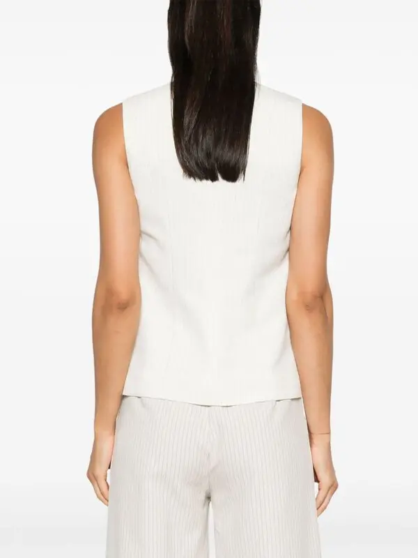 MITILIANE COUTURE Pinstriped Vest - White