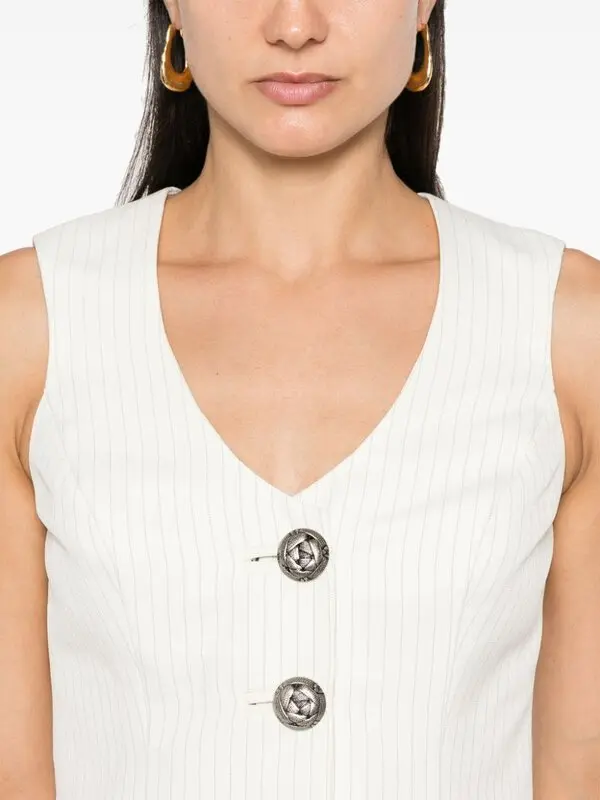 MITILIANE COUTURE Pinstriped Vest - White