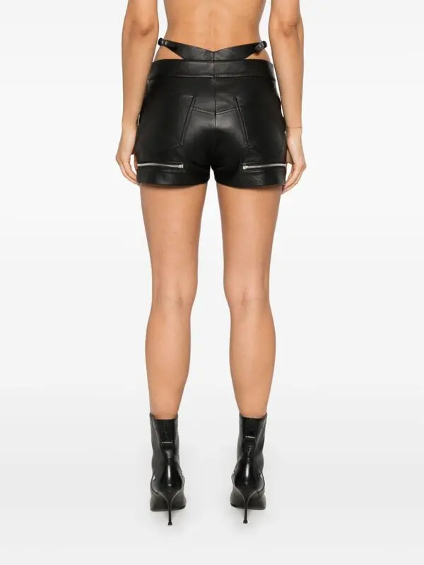 MITILIANE COUTURE Cut-out Leather Shorts