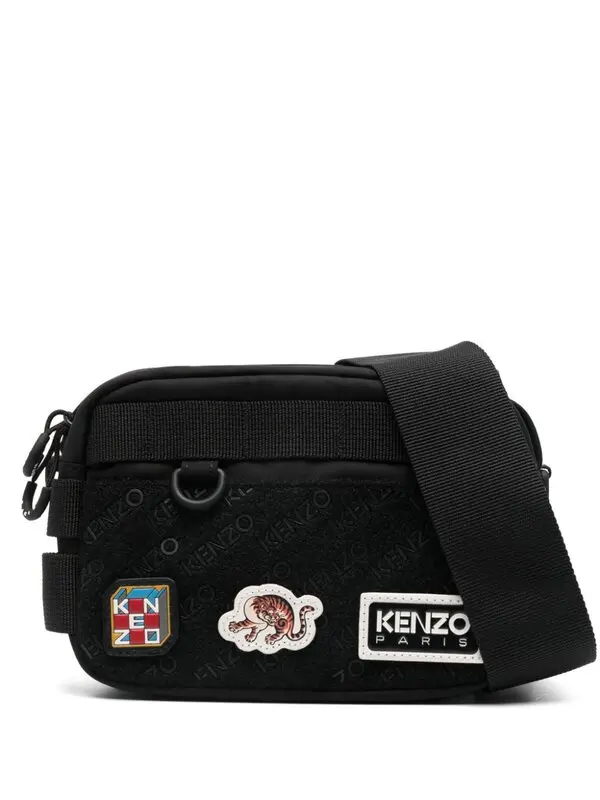 Kenzo Jungle Messenger Bag In Black - 10% Off | Editorialist
