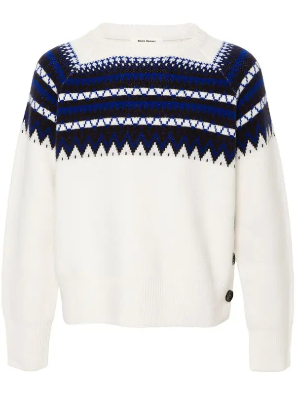 WALES BONNER Fair Isle Sweater - White