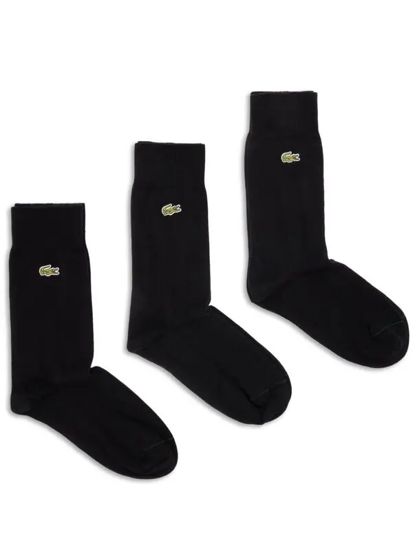 Lacoste Logo-embroidered Socks - Black