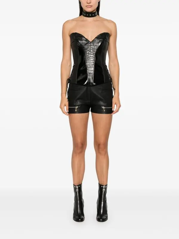 MITILIANE COUTURE Crocodile-embossed Corset Top