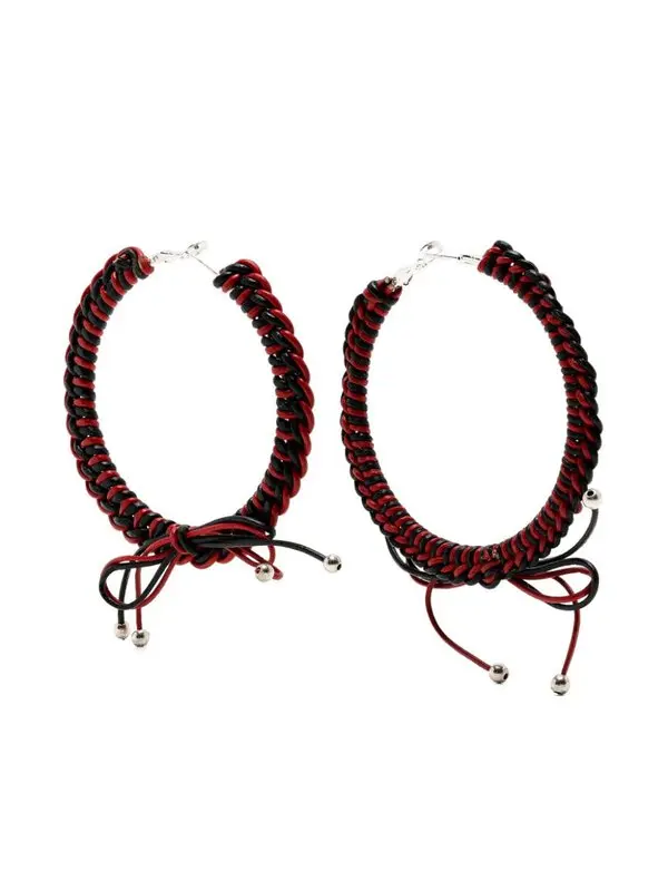 CHOPOVA LOWENA Braided Hoop Earrings - Red