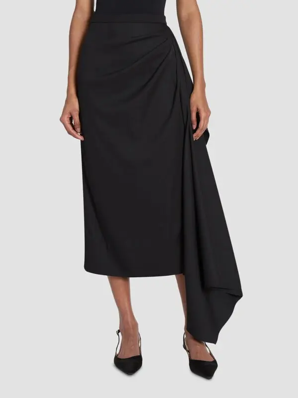 Erdem Draped Midi Pencil Skirt