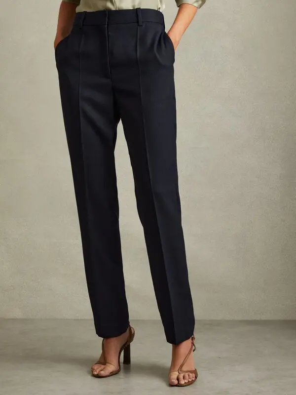 REISS Hallie Textured Slim Fit Suit Trousers