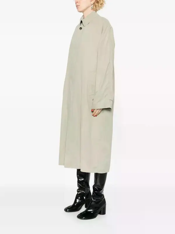 MAISON MARGIELA Four-stitch Logo Trench Coat - Neutrals