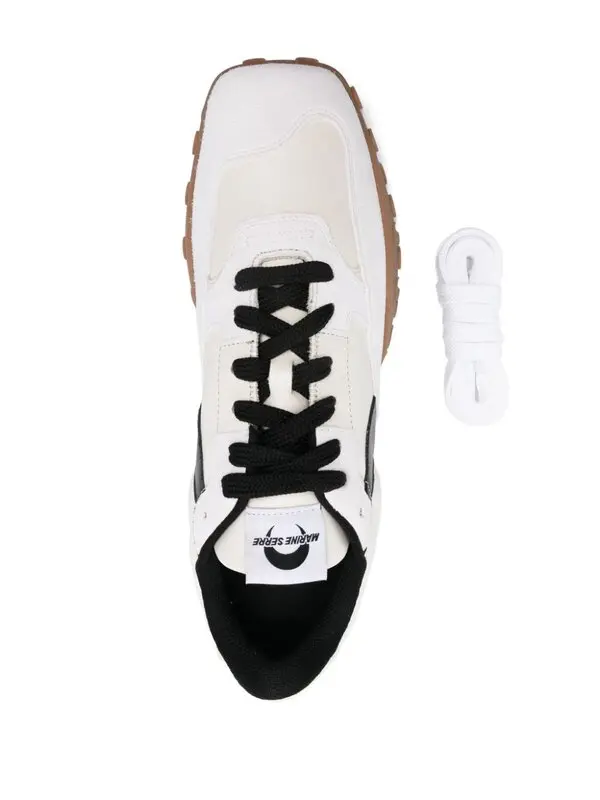 MARINE SERRE Calf Leather Lace-up Sneakers