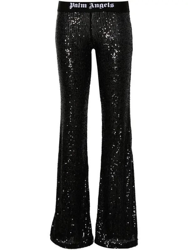 Palm Angels Logo-tape Trousers - Black
