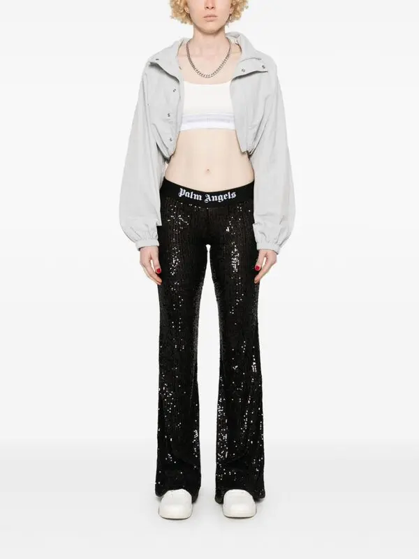 Palm Angels Logo-tape Trousers - Black