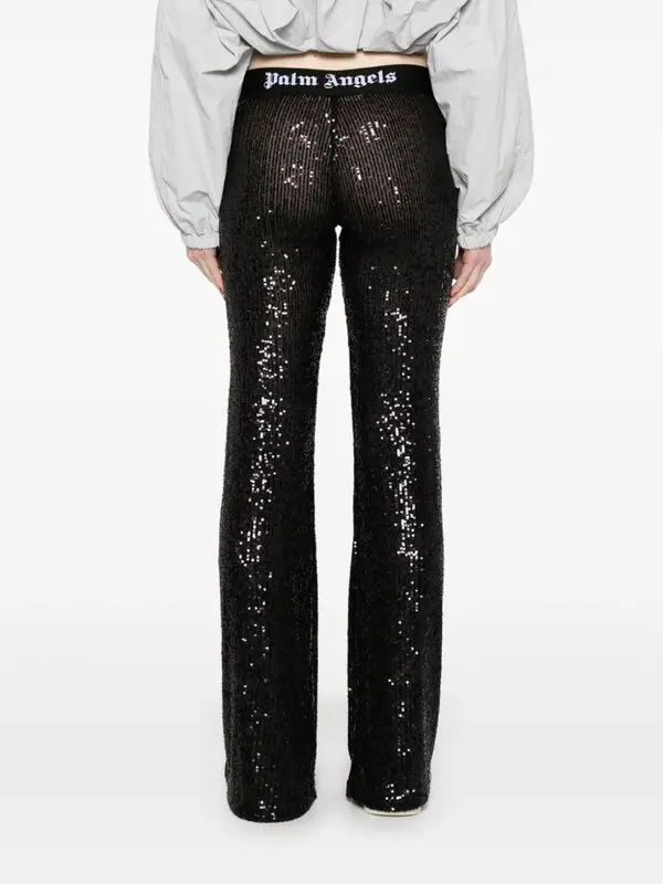 Palm Angels Logo-tape Trousers - Black