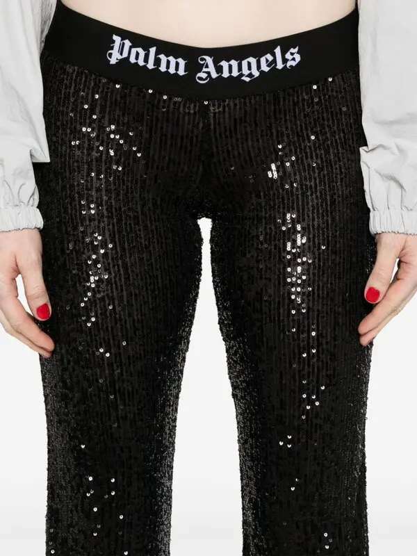 Palm Angels Logo-tape Trousers - Black