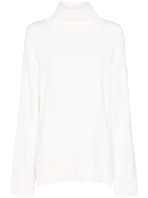 ALLUDE Roll Neck Virgin Wool-cashmere Blend Sweater