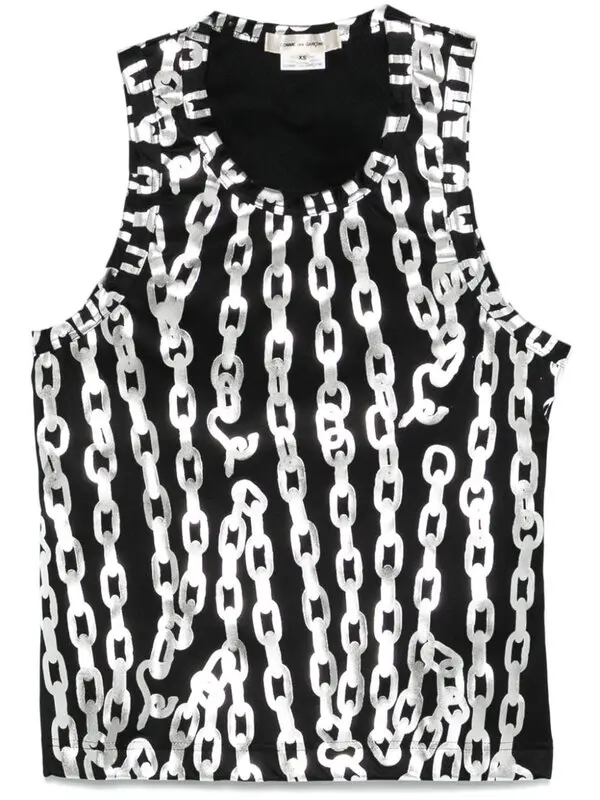 Comme Des Garçons Chain-link Print Tank Top