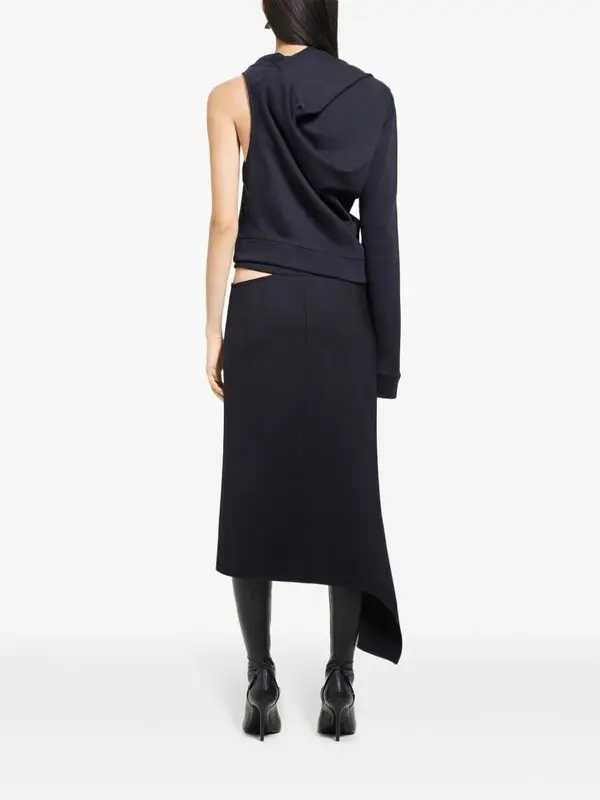 COURREGES Asymmetric Off-shoulder Sweatshirt - Black