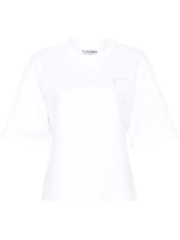 GANNI Embroidered Logo T-shirt