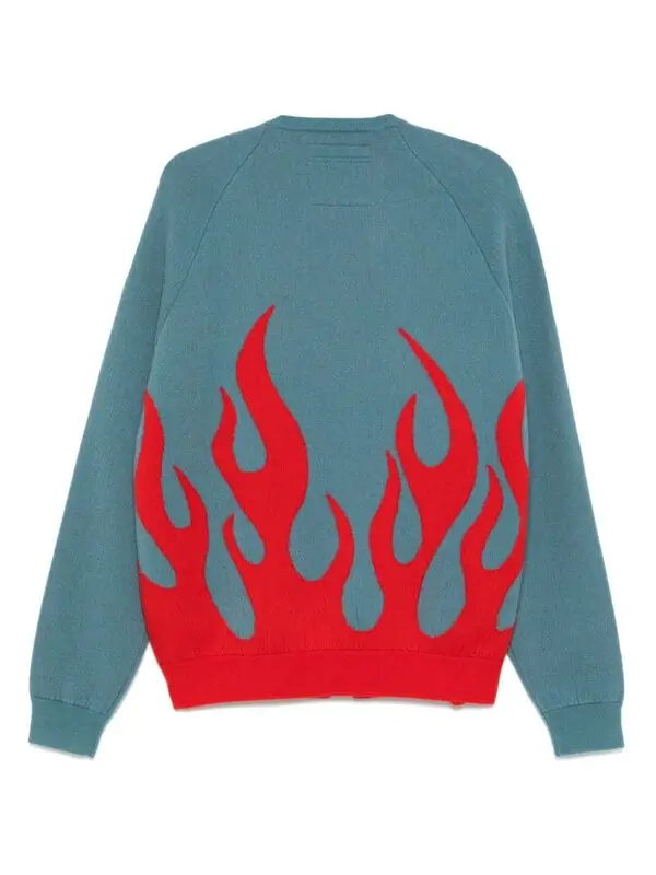 Frenckenberger Flame-jacquard Cardigan - Blue