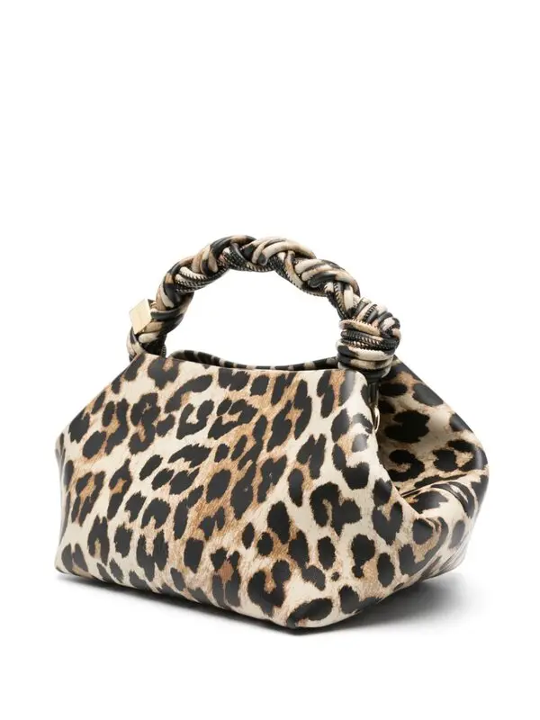 GANNI Small Leopard Print Cross Body Bag - Brown