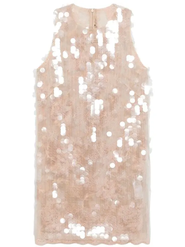 Ermanno Scervino Sequin-embellished Mini Dress - Neutrals
