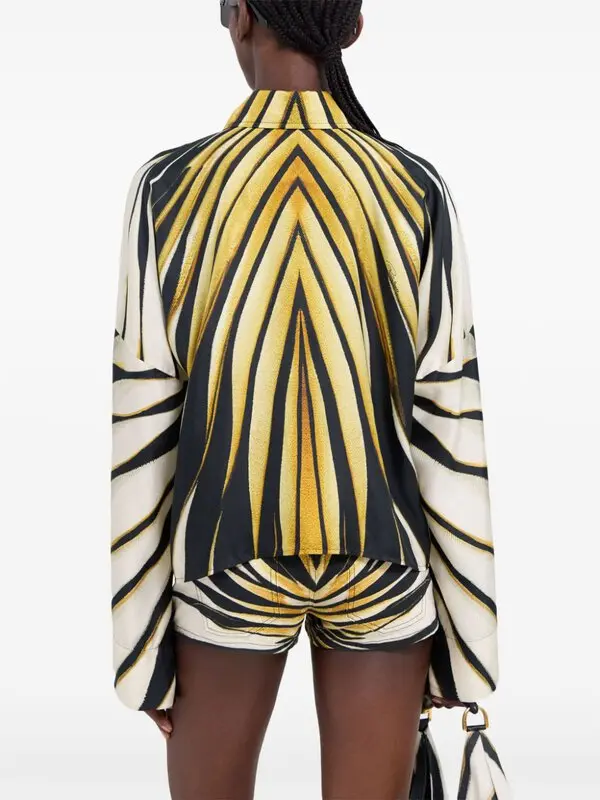 Roberto Cavalli Ray Of Print Silk Shirt - Gold
