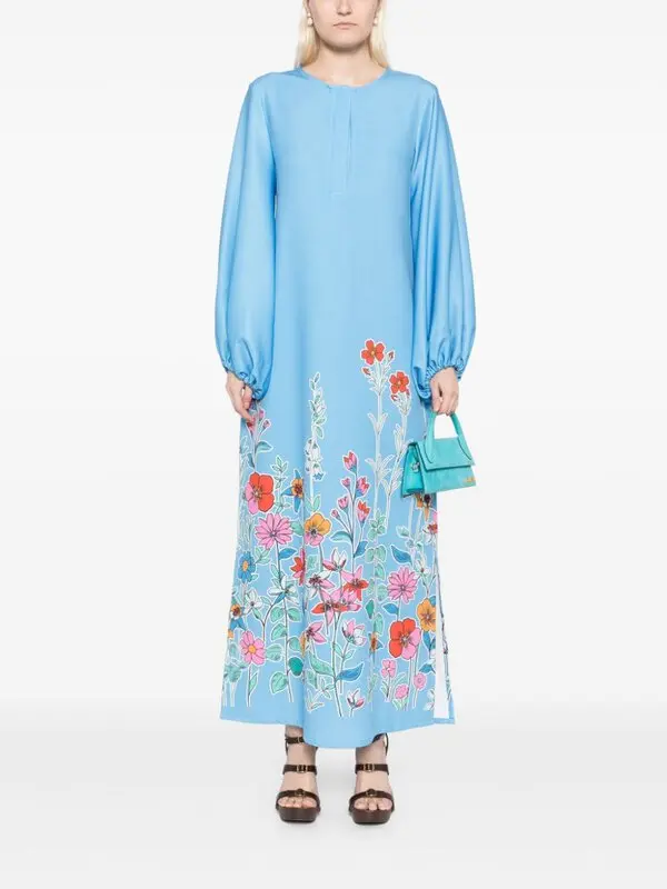 BAMBAH Hibiscus Tuscan Dress - Blue