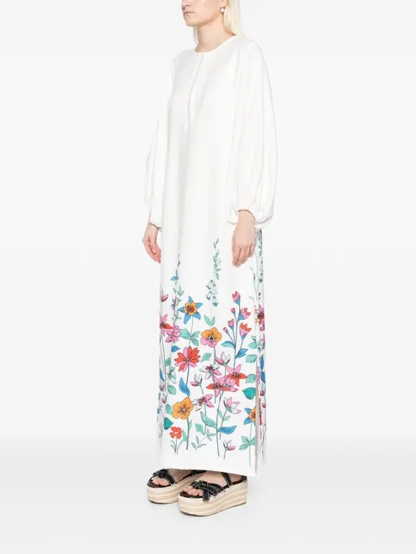 BAMBAH Hibiscus Tuscan Kaftan Dress - White