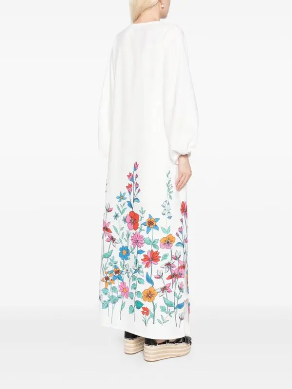 BAMBAH Hibiscus Tuscan Kaftan Dress - White