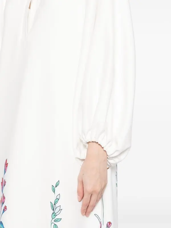 BAMBAH Hibiscus Tuscan Kaftan Dress - White