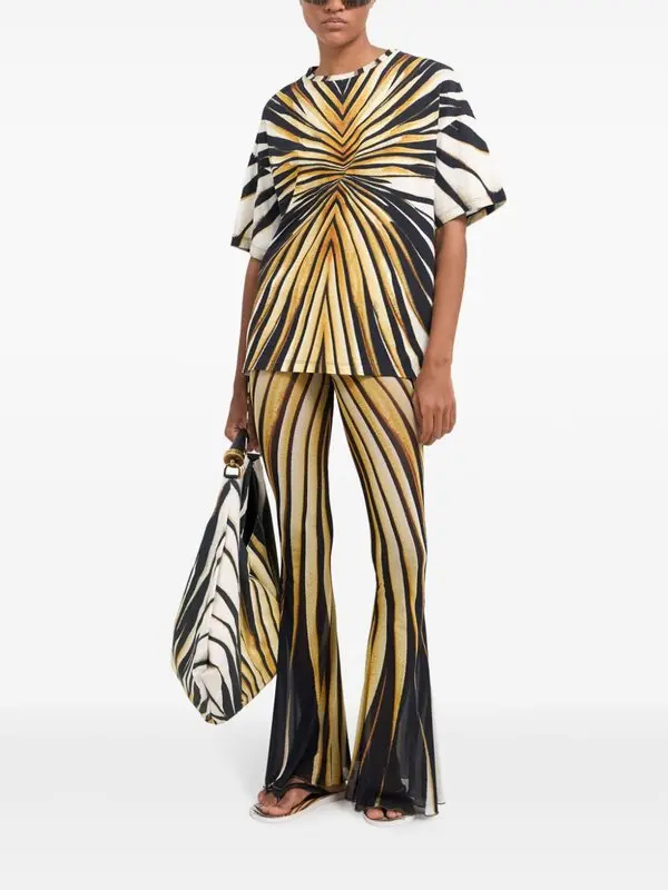 Roberto Cavalli Ray Of Print T-shirt - Gold